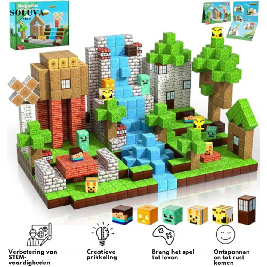 Minecraft Set - Creatieve Magnetische Bouwstenen! – soluva-shop.nl